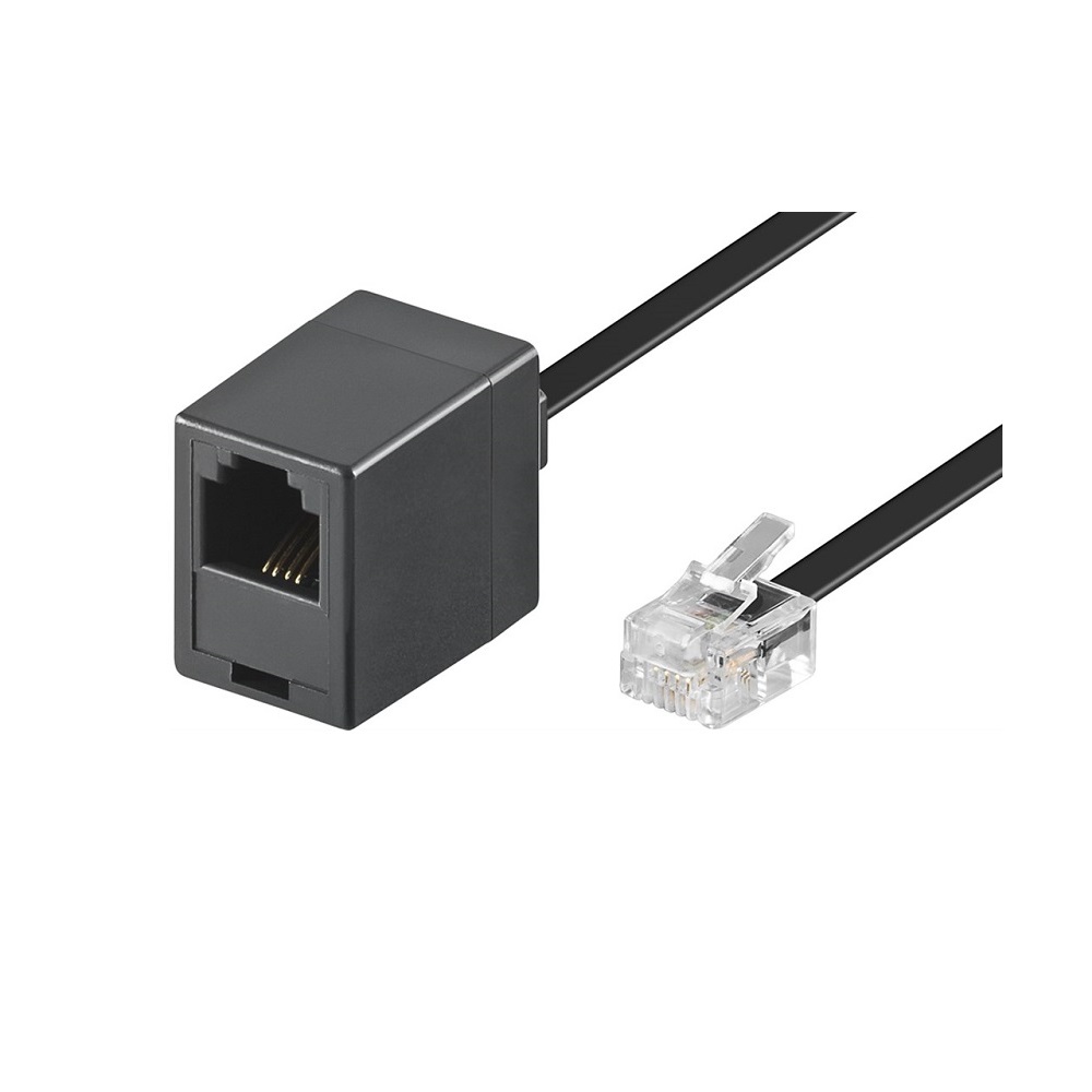 Cable extensor teléfono RJ11 6P4C 3 M Negro