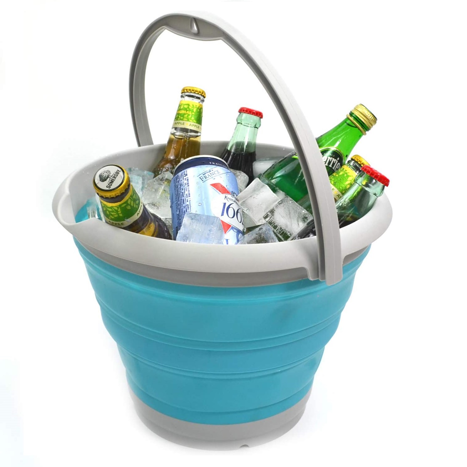 Cubo de plastico plegable 2.5 Litros Azul