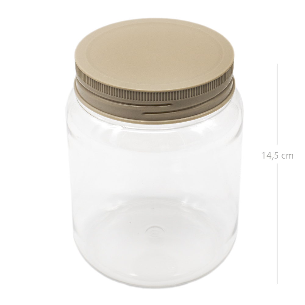 Bote Recipiente de Cocina para Alimentos Sellados con Tapa 1 Litro Beige