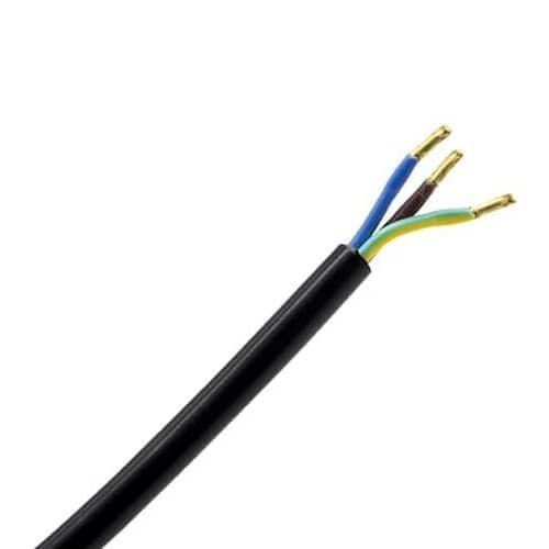 Cable de alimentacion electrico CEE7 macho a bornes 3x1mm 5 M Negro