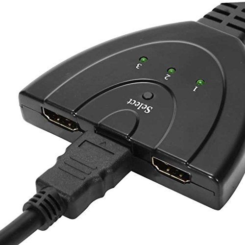 Cable Multipuerto switch 3x hdmi 0.50 M Negro