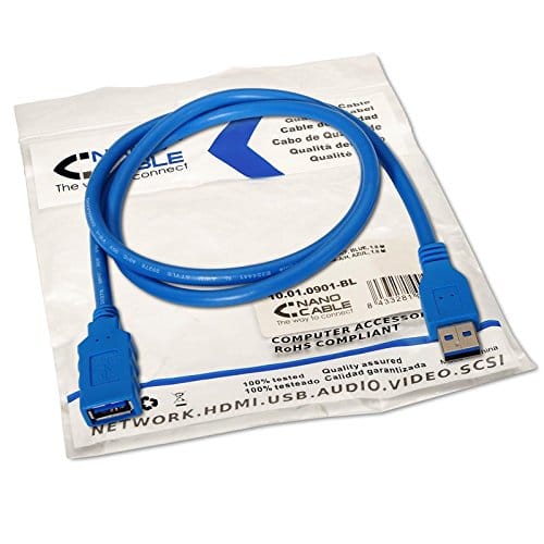 Cable USB 3.0 A/M-A/H 1 M Azul