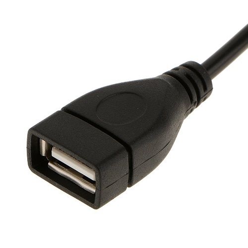 Cable USB con interruptor macho-hembra 0.30 M Negro