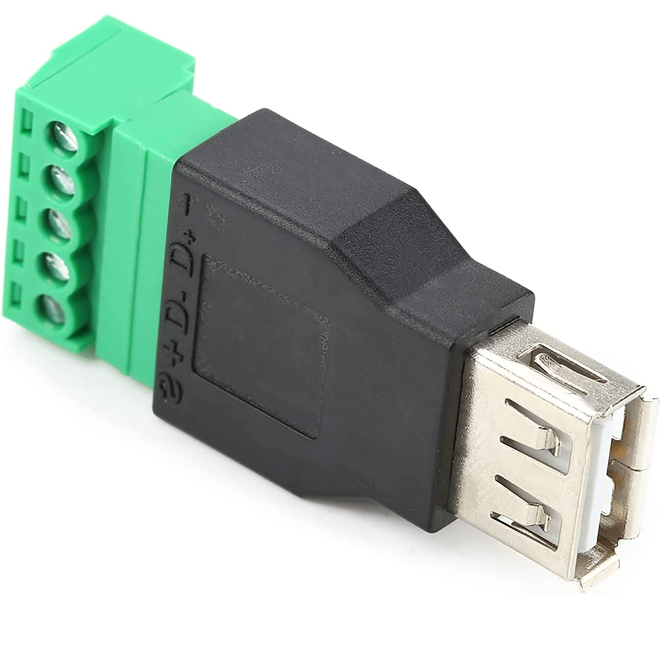 Conector USB hembra terminal de tornillo 5 pin Negro
