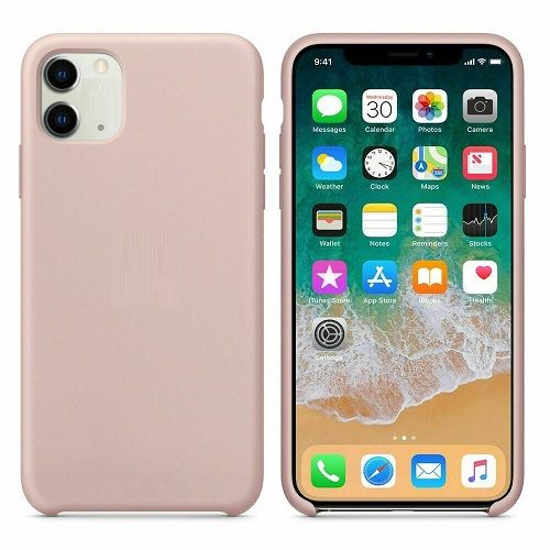Funda silicona iphone 11 textura suave Rosa claro