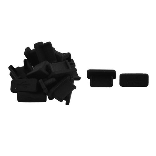 Tapon anti-polvo para puerto USB Tipo C (10ud/bolsa) Negro